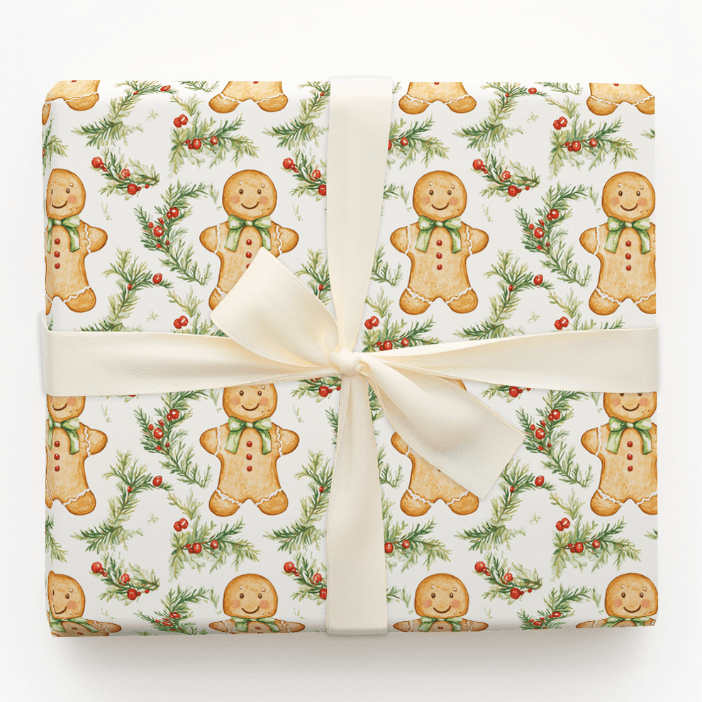 Gingerbread Joy Wrapping Paper: Christmas Gingerbread Gift Wrap ...