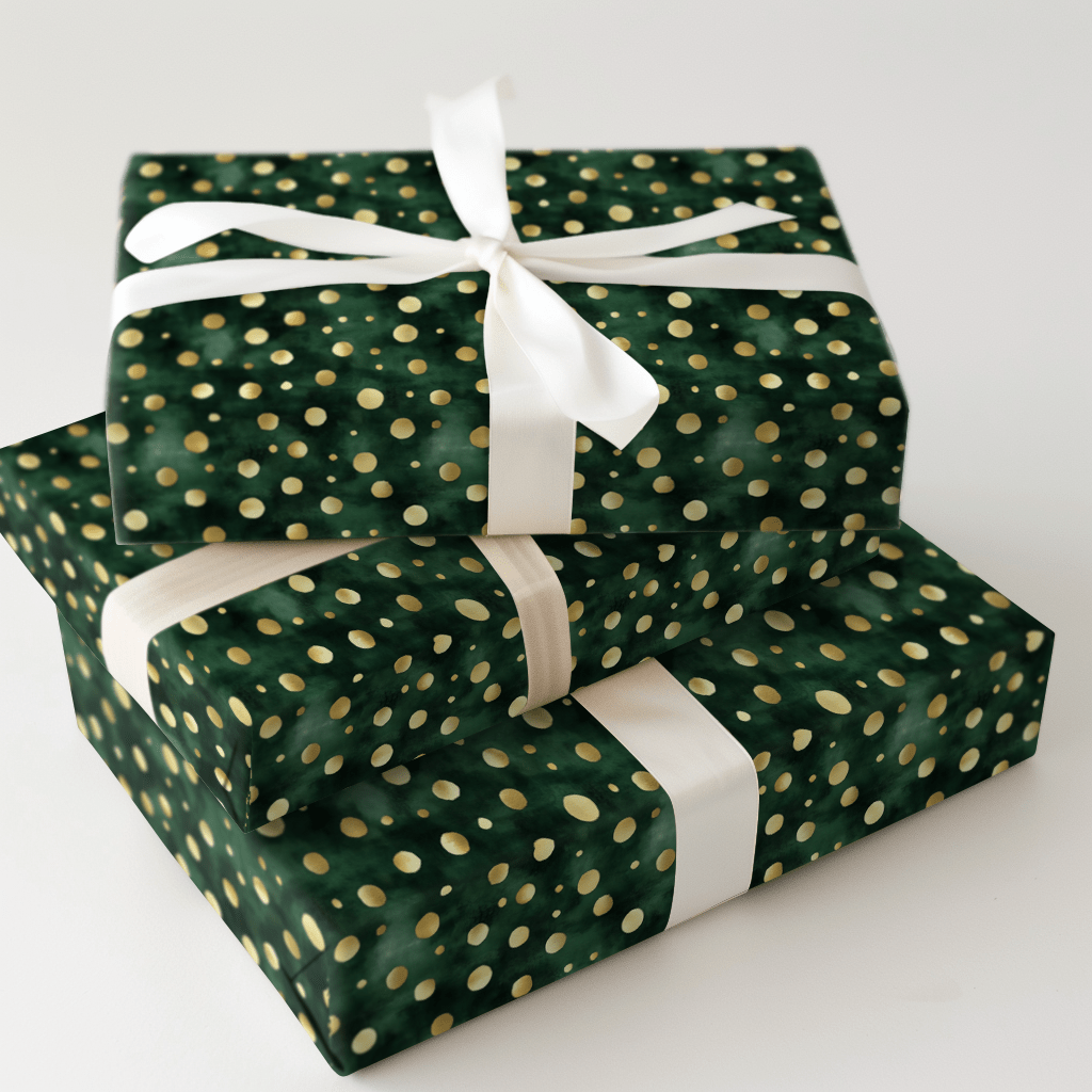 Gold Marks the Spot Wrapping Paper: Gold Christmas Gift Wrap – Aspen & Arlo