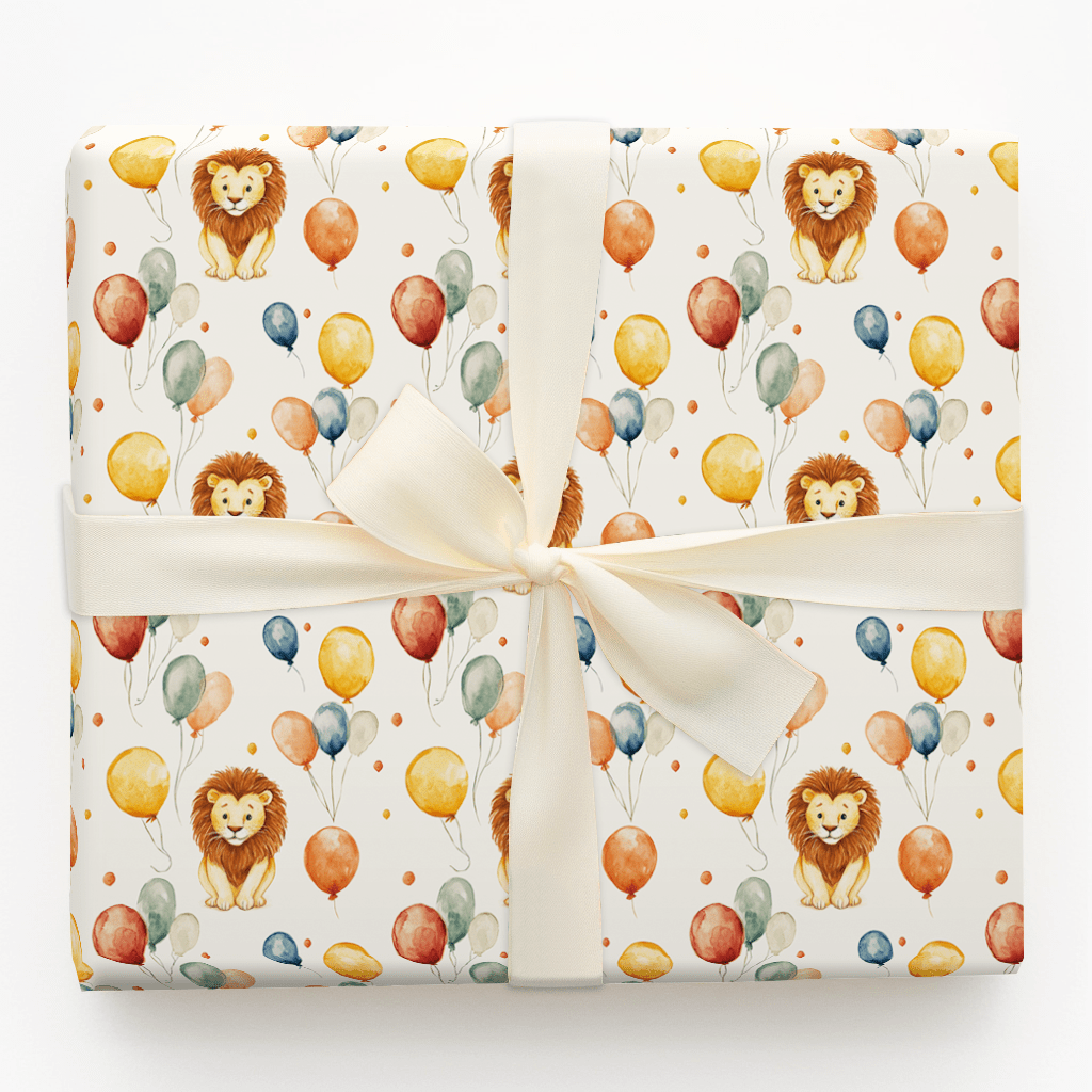 Golden Mane Birthday Wrapping Paper: Lion Gift Wrap for Kids – Aspen & Arlo
