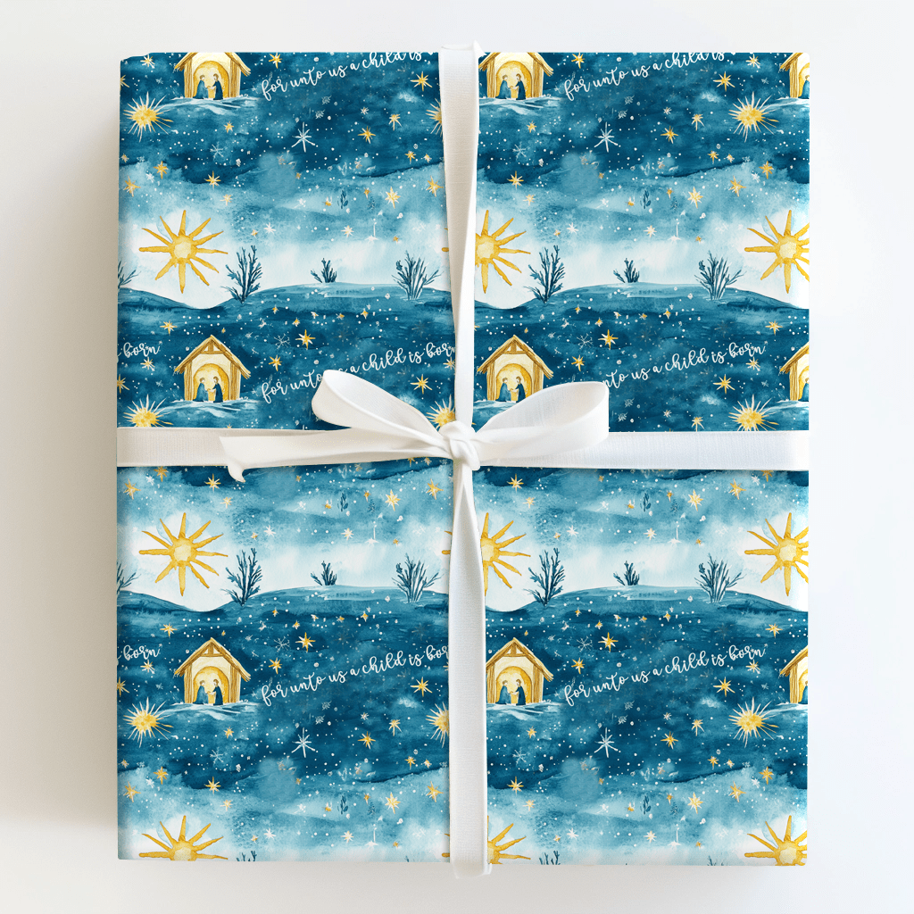 Holy Night Wrapping Paper: Christmas Nativity Gift Wrap – Aspen & Arlo