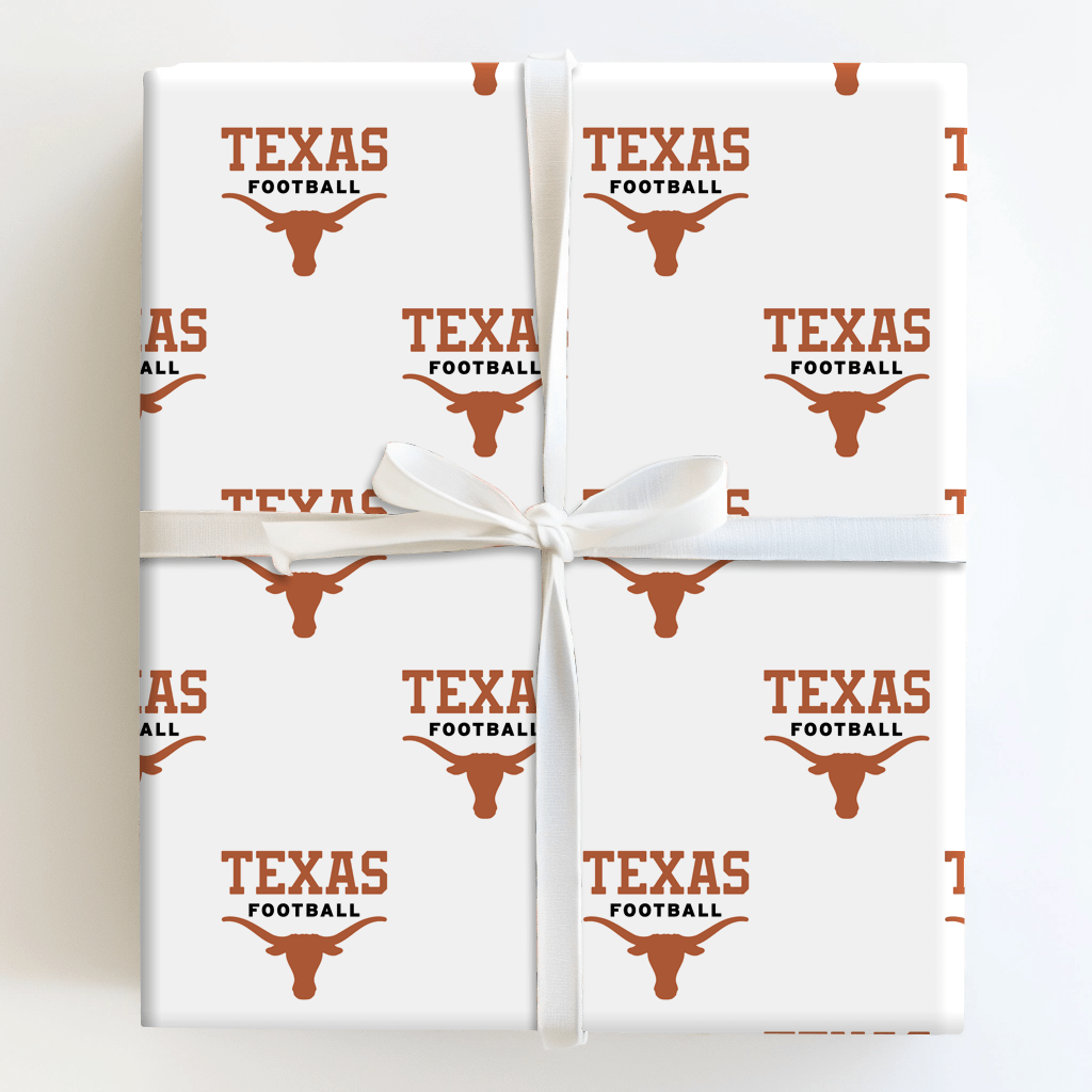 Hook Em Football Wrapping Paper: Texas Longhorns Gift Wrap Wrapping ...
