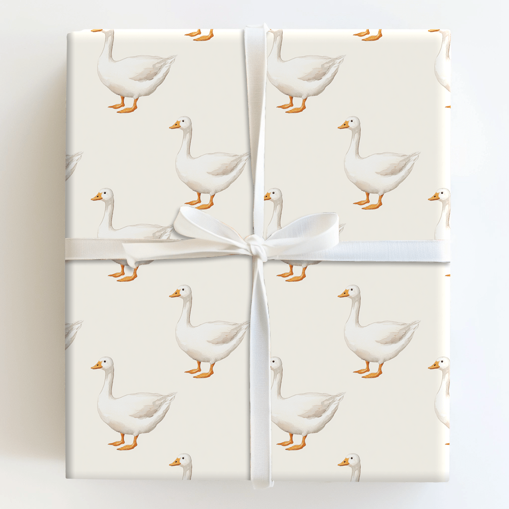 Once Upon a Waddle Wrapping Paper: Baby Goose Gift Wrap – Aspen & Arlo