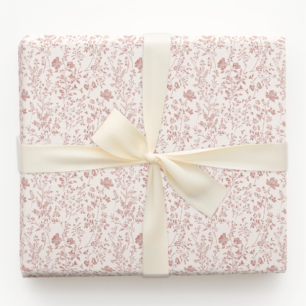 Pink Champagne Wrapping Paper: Floral Bridal Gift Wrap – Aspen & Arlo