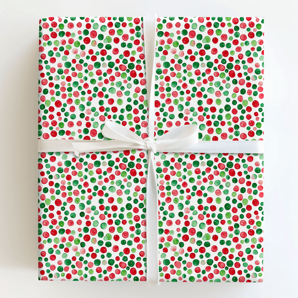 Polka Dot Holiday Wrapping Paper: Christmas Gift Wrap – Aspen & Arlo