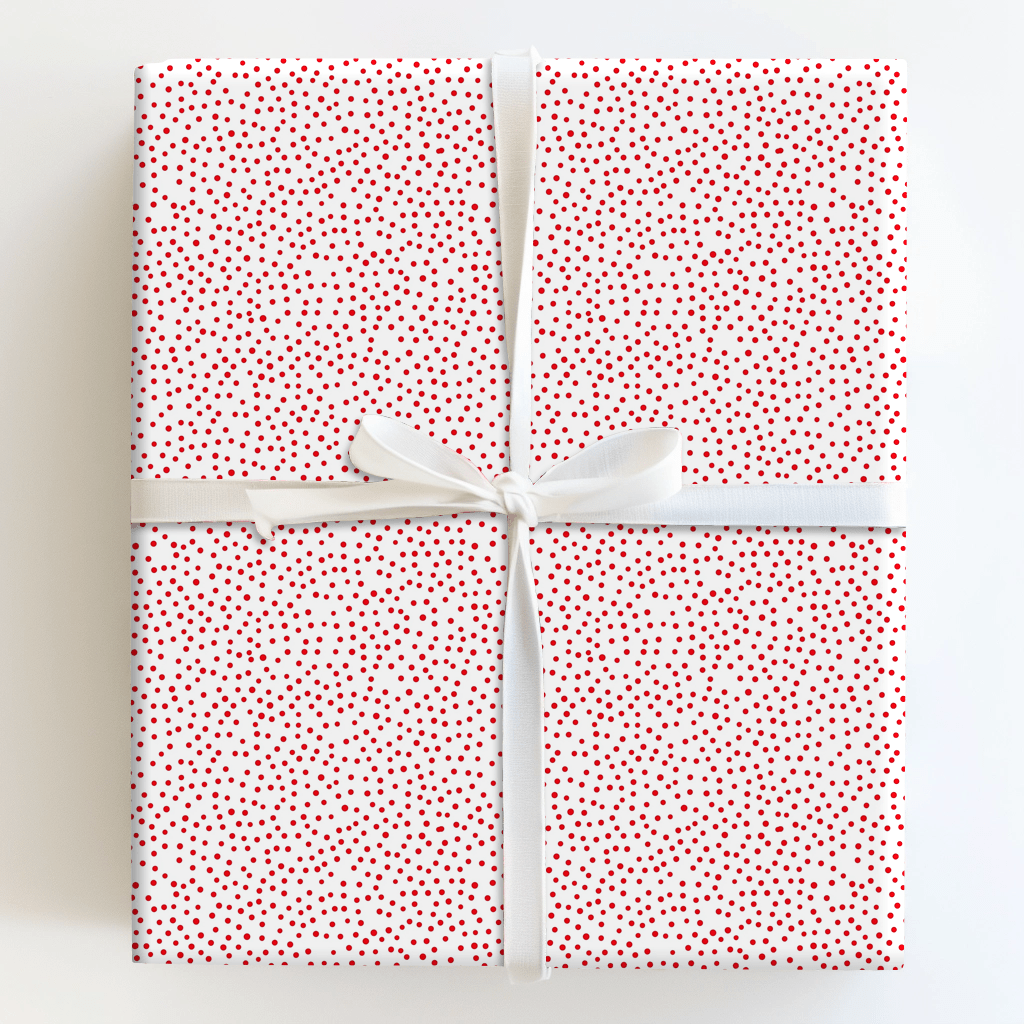 Red Dots Wrapping Paper: Classic Christmas Gift Wrap – Aspen & Arlo