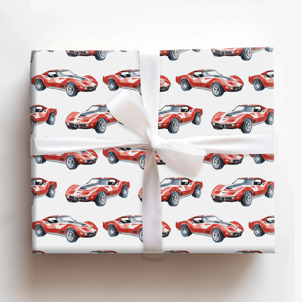 Red Roadster Wrapping Paper: Racecar Car Gift Wrap – Aspen & Arlo