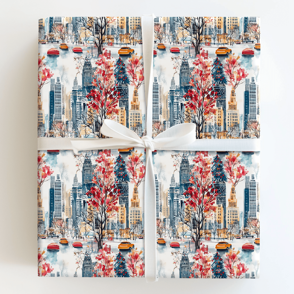 Santa's Windy City Wrapping Paper: Chicago Christmas Gift Wrap – Aspen ...