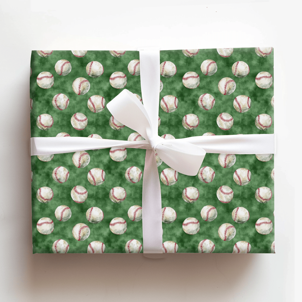 Slider Wrapping Paper: Baseball Gift Wrap – Aspen & Arlo