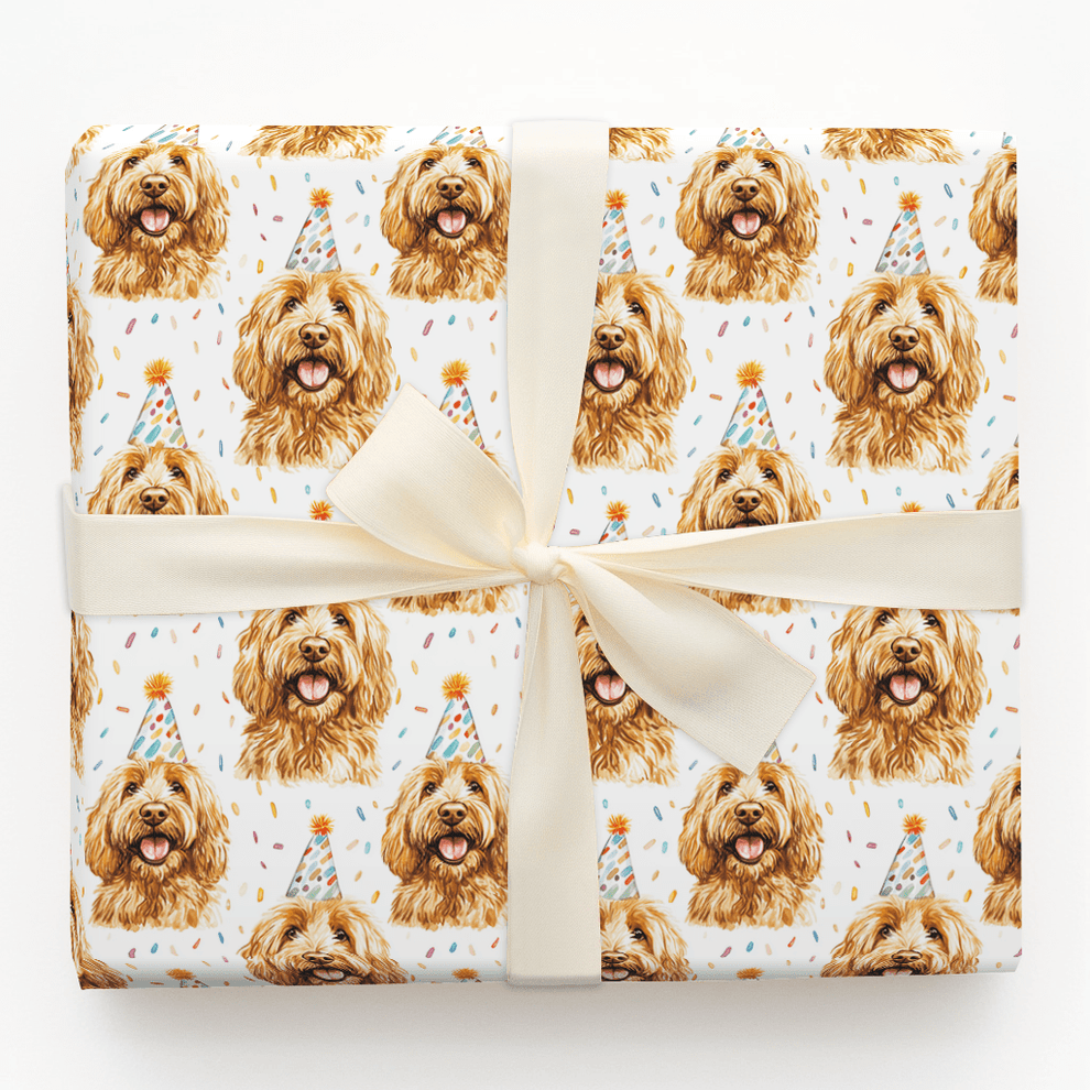 Unleashed Birthday Joy Wrapping Paper: Goldendoodle Dog Gift Wrap Wrapping Paper – Aspen & Arlo ...