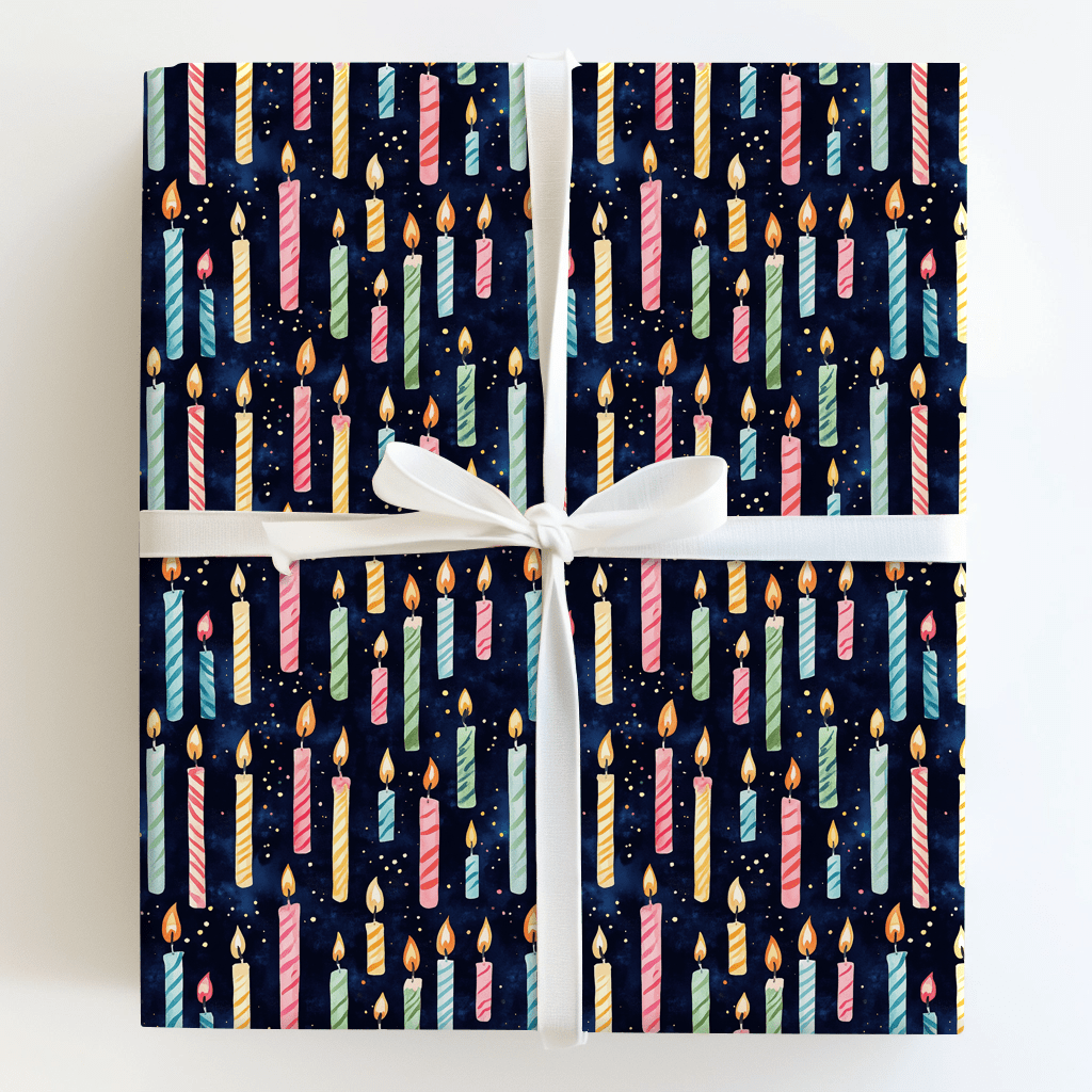 Wishing on Wax Wrapping Paper: Birthday Candle Gift Wrap for Boys and ...