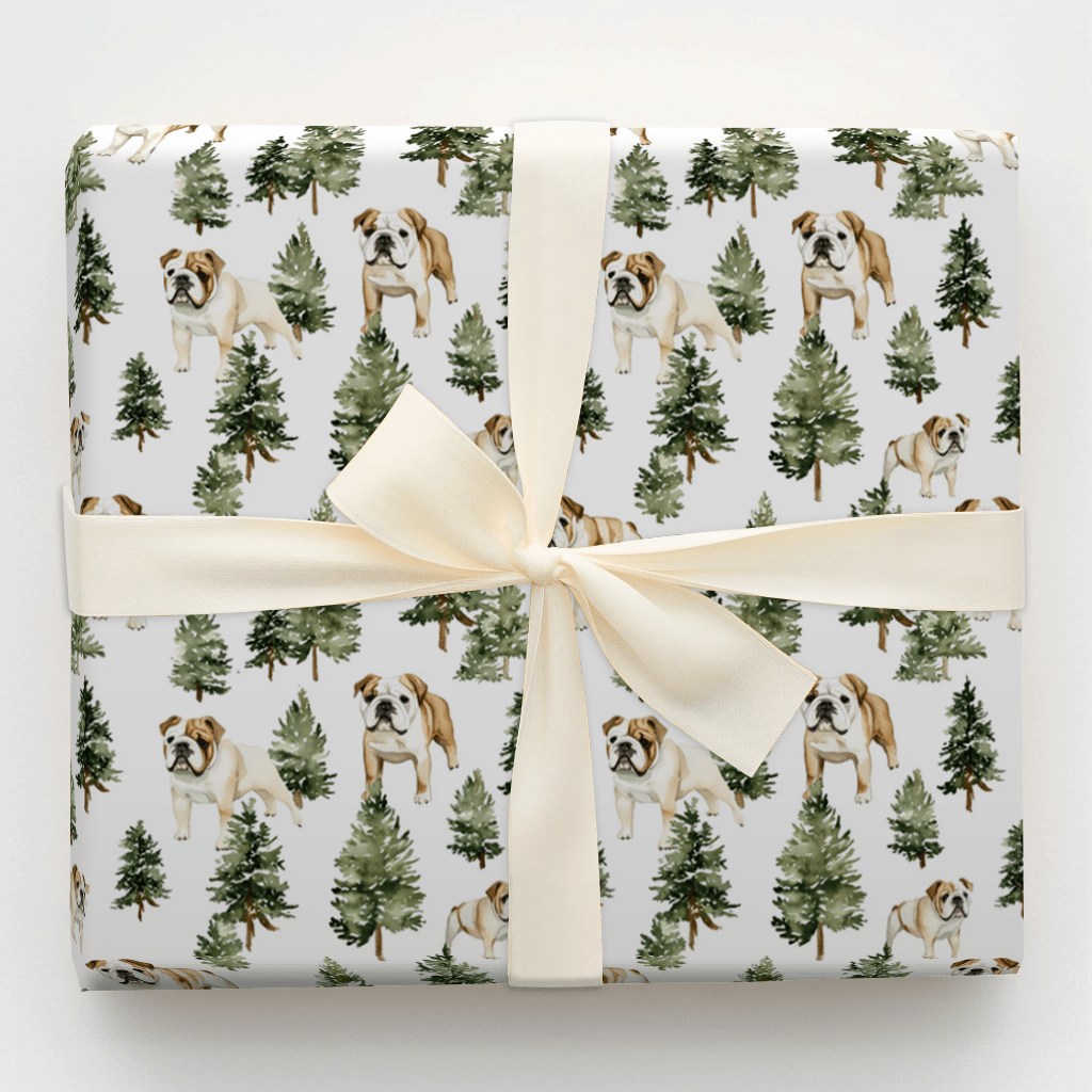 Snow Day for the Bulldogs Wrapping Paper: Bulldog Dog Gift Wrap – Aspen ...