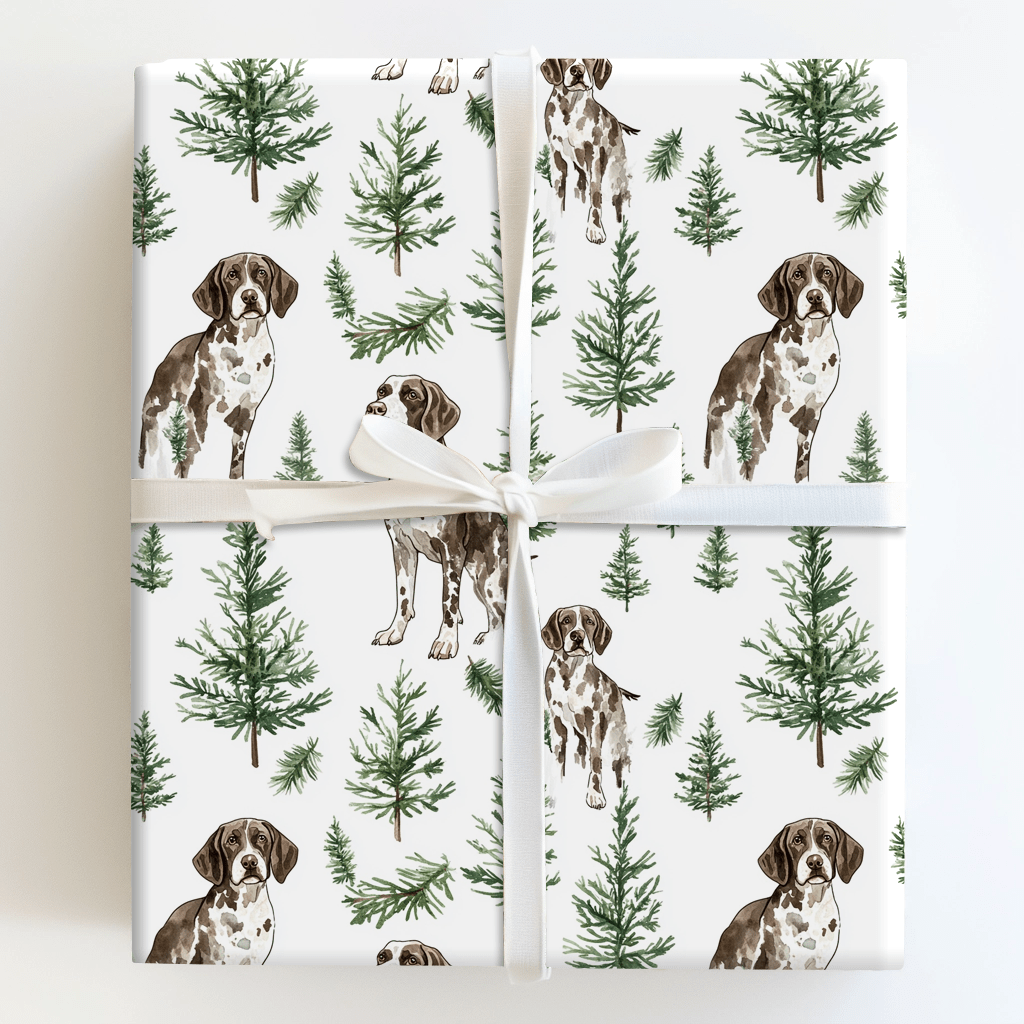 Snow Day for GSP's Wrapping Paper: German Shorthaired Pointer Dog Gift ...