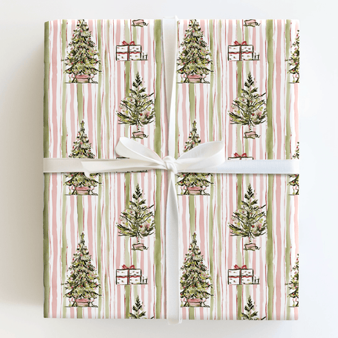 Charlie Pink Wrapping Paper: Whimsical Christmas Gift Wrap – Aspen & Arlo