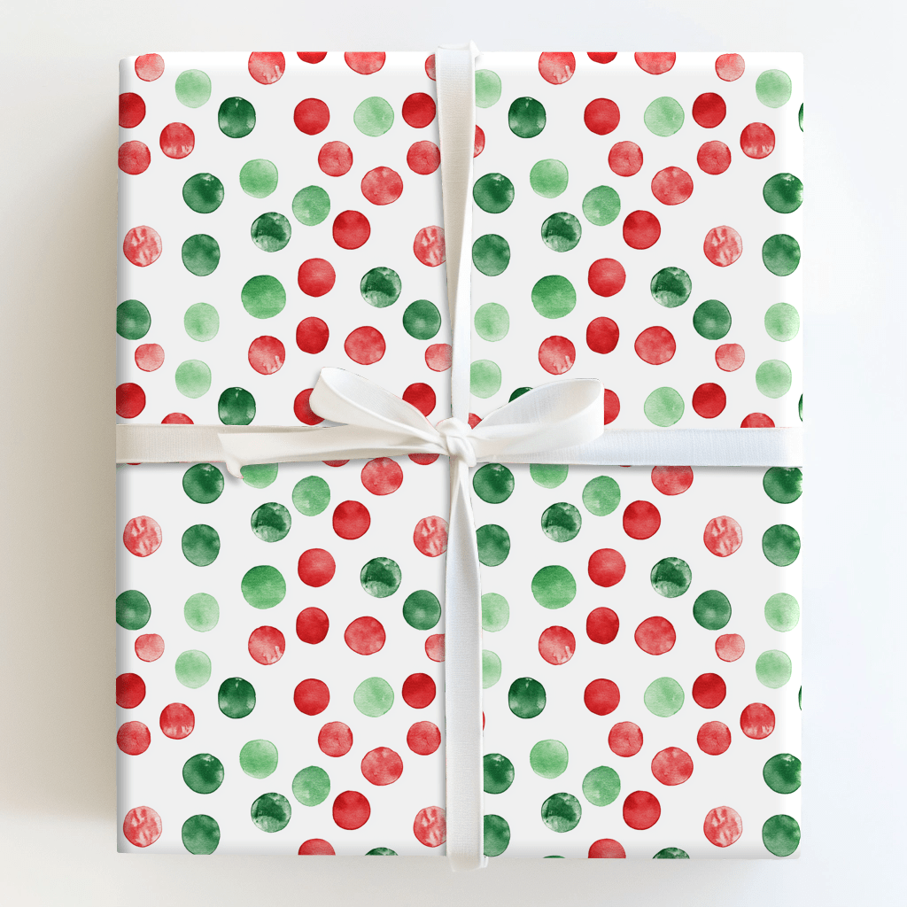 Christmas Dots Wrapping Paper: Classic Holiday Gift Wrap – Aspen & Arlo