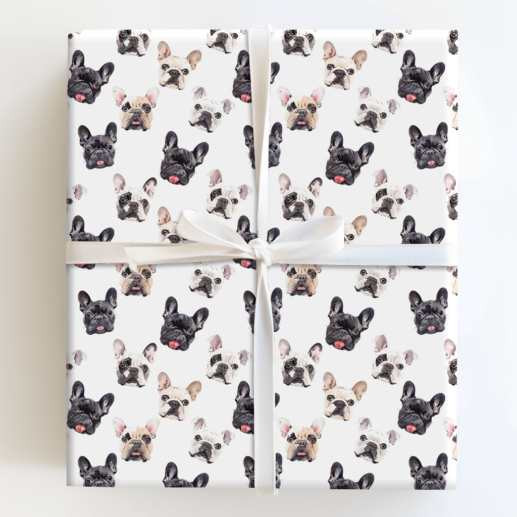 French, Kiss Me! Wrapping Paper: French Bulldog Dog Gift Wrap – Aspen ...