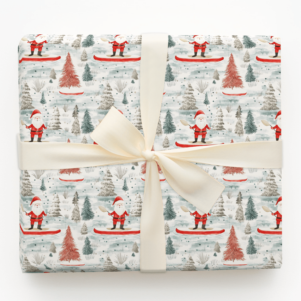 Tinsel Toes and Paddle Flows Wrapping Paper: Christmas Paddleboard Gift ...