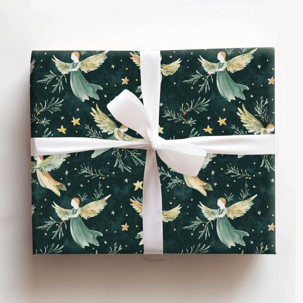 On Angels Wings Wrapping Paper: Christmas Angel Gift Wrap – Aspen & Arlo