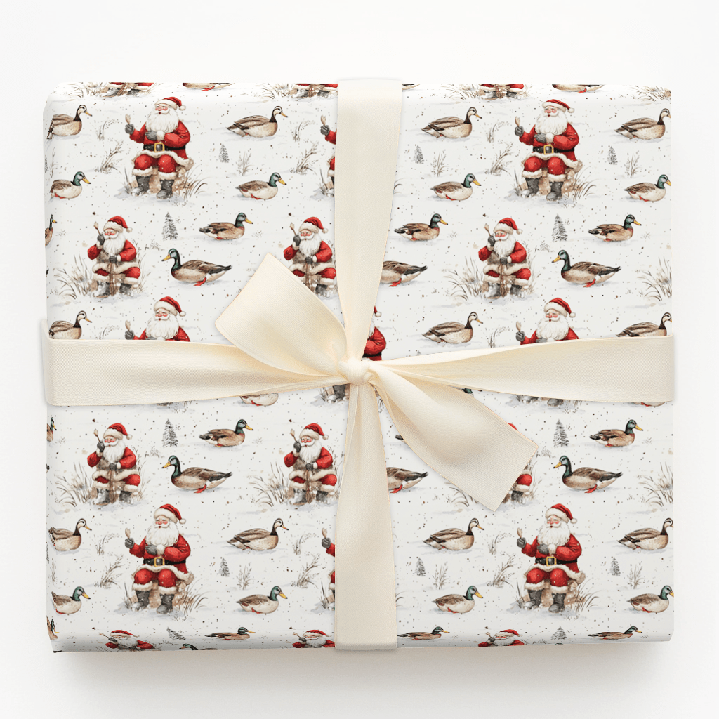Duck Santa Wrapping Paper: Hunting Santa Gift Wrap – Aspen & Arlo