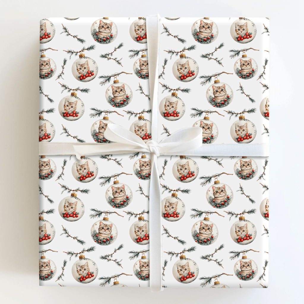 Ornamental Meow Wrapping Paper: Cat Christmas Gift Wrap – Aspen & Arlo