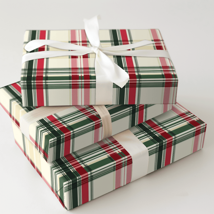 Plaid and Proud Wrapping Paper: Classic Christmas Plaid Gift Wrap ...